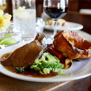 Dining at The Kingswood Arms, pub and restaurant in Banstead